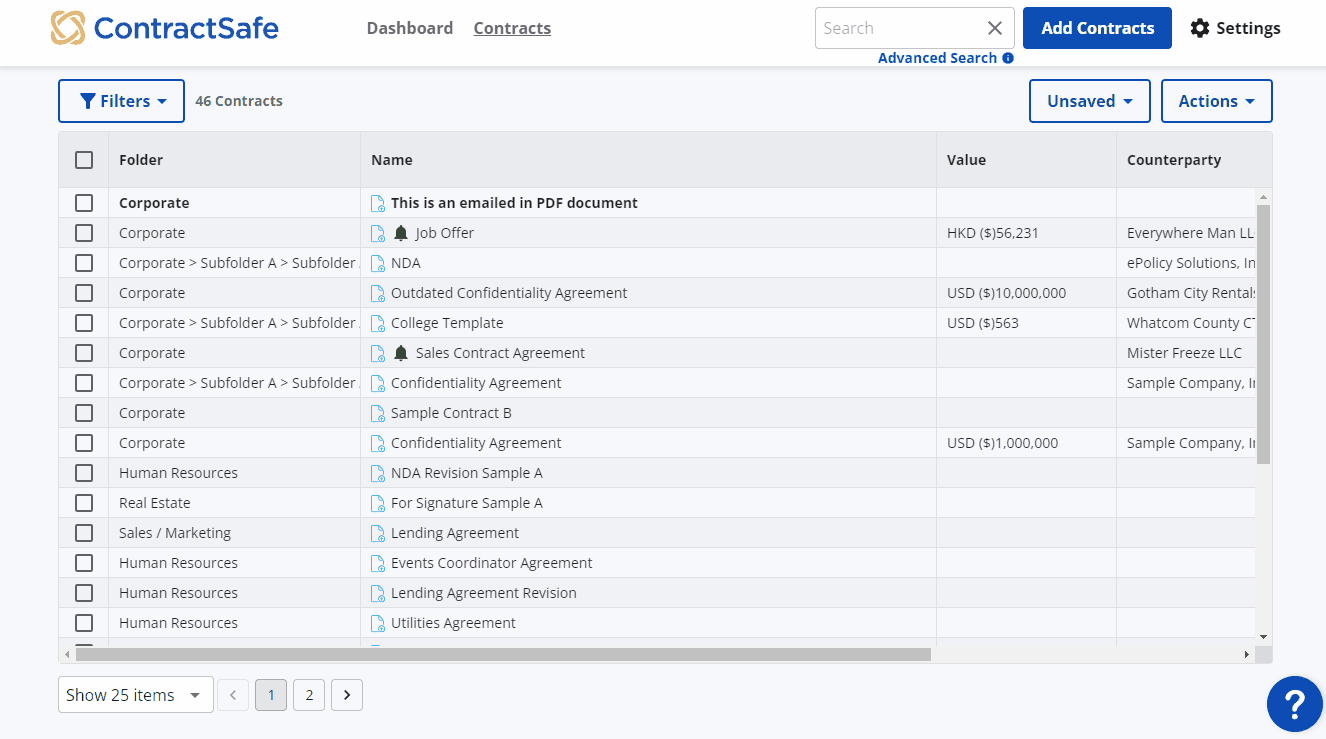 How can I archive expired contracts?