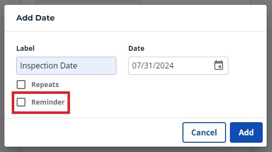 How to add multiple Contract-Specific Dates and Add multiple Reminders