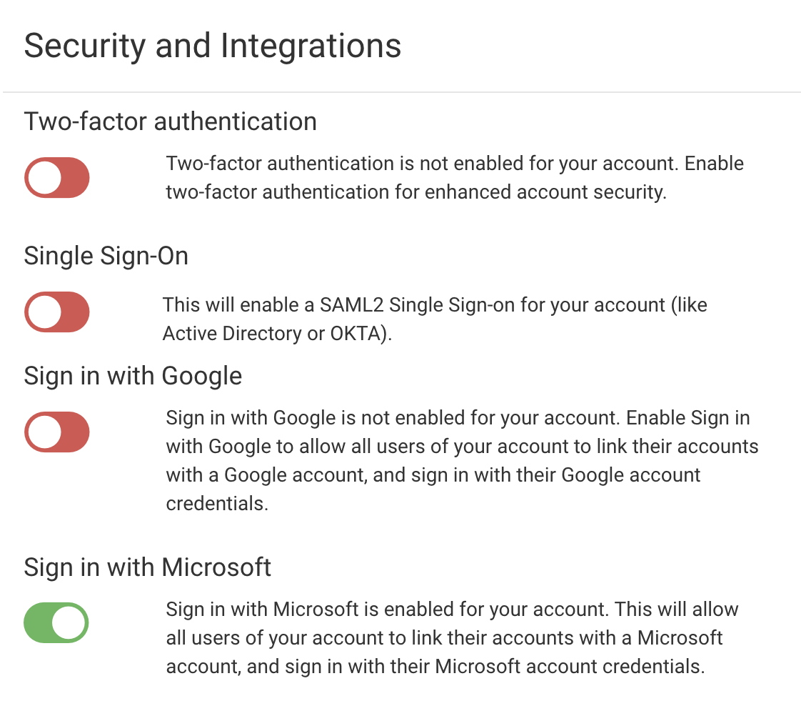 Enabling Microsoft / O365 login for your account