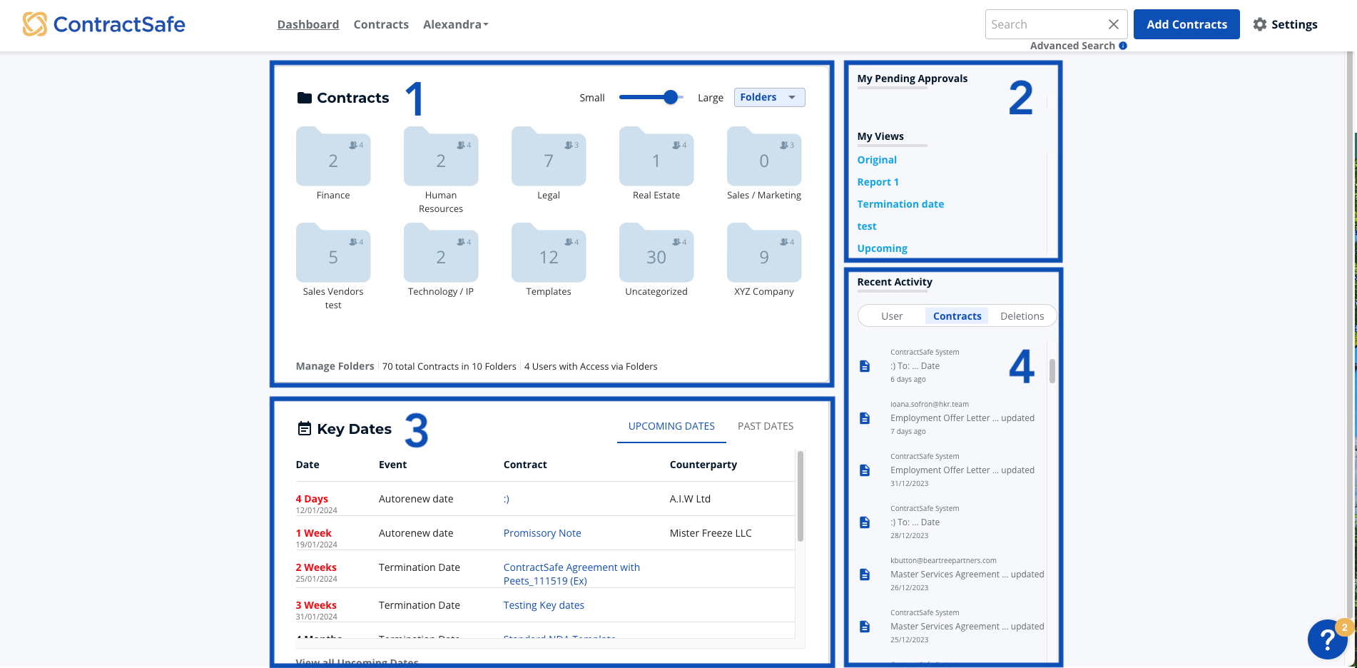 ContractSafe Dashboard