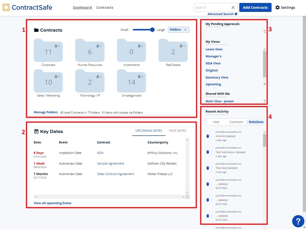 ContractSafe Dashboard