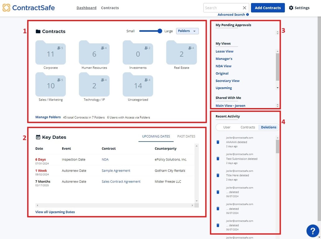 ContractSafe Dashboard