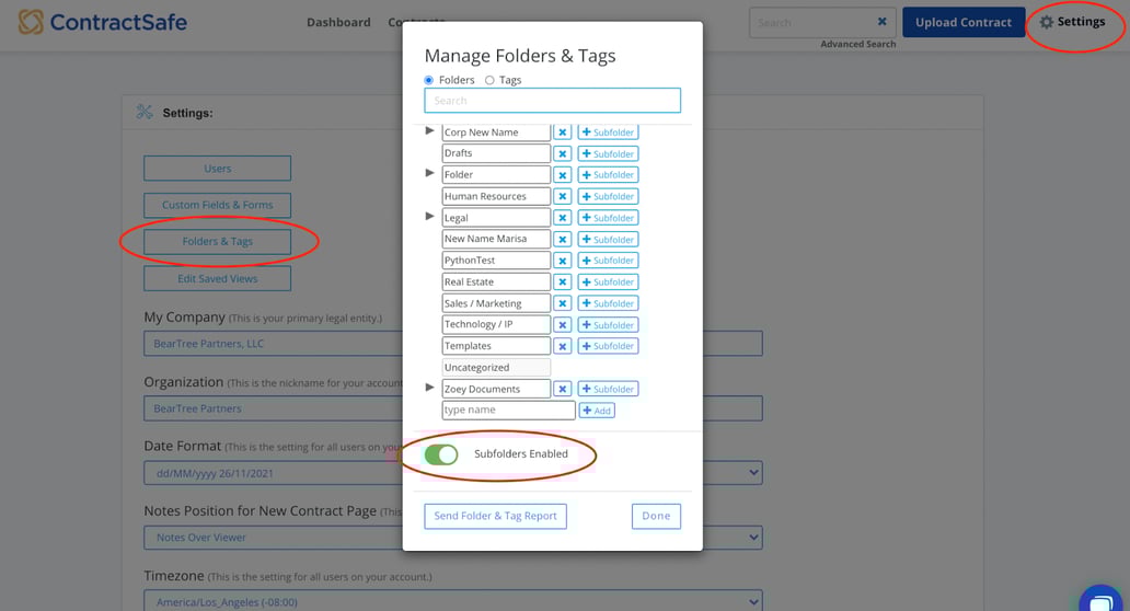 How to enable and use Subfolders?
