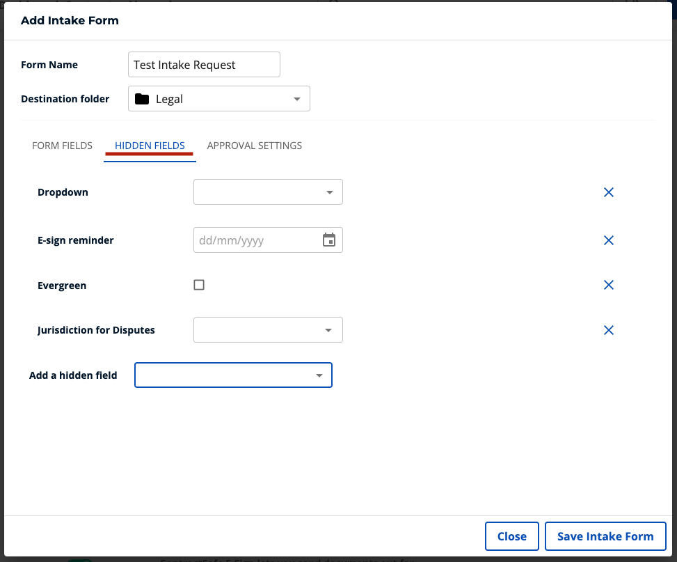 Creating and managing intake forms