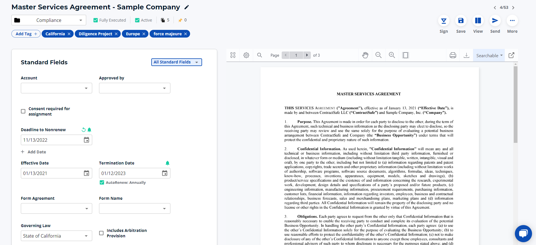 A high level introduction to ContractSafe's layout . . . the 3 layers