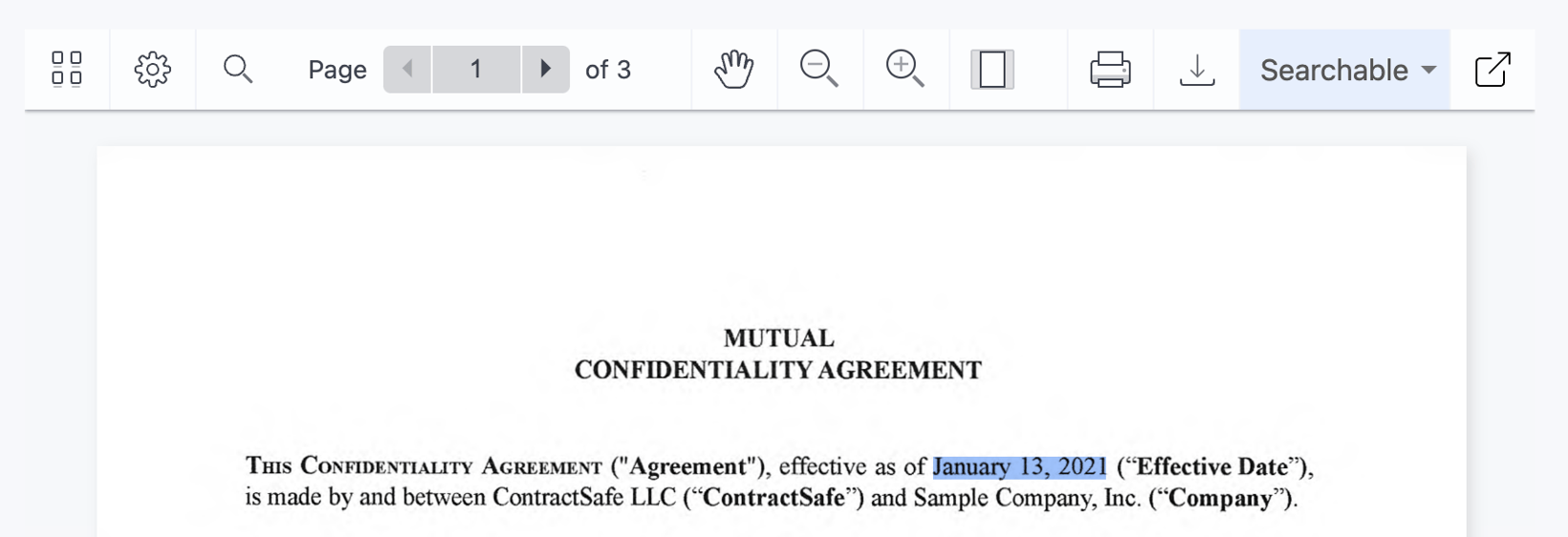 Why am I seeing contract text highlighted in blue?