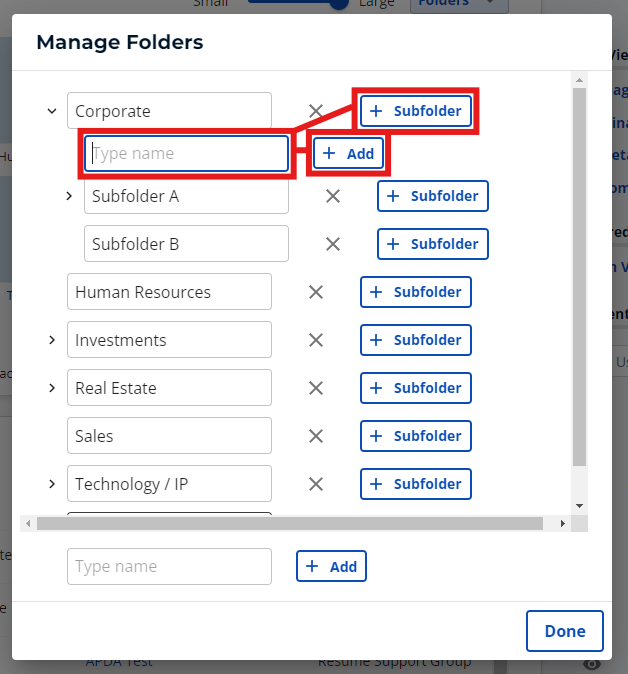 How do I add and edit Folders?